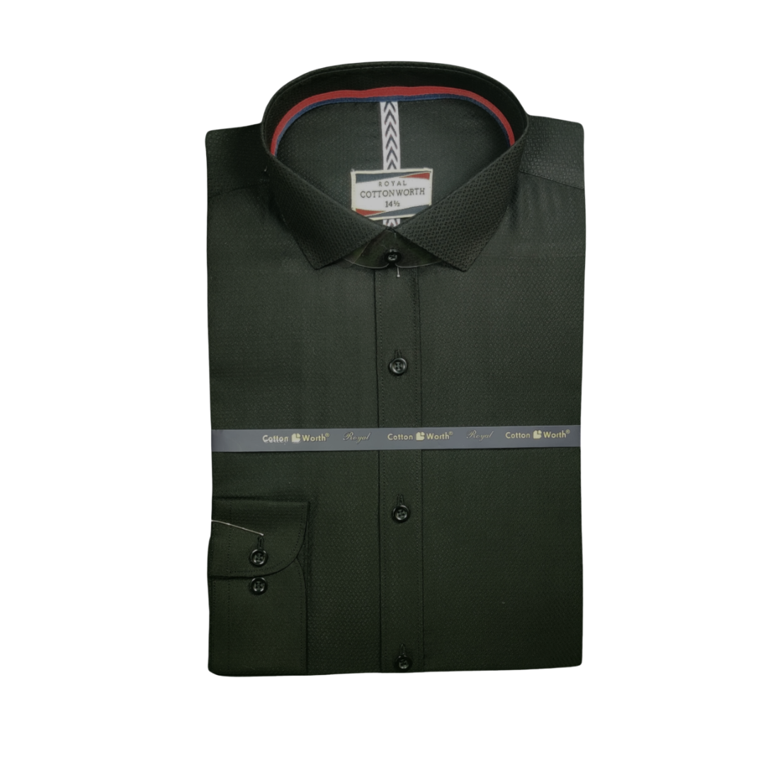 Semi Formal Black Self Texture Shirt For Men's – Formals Looks