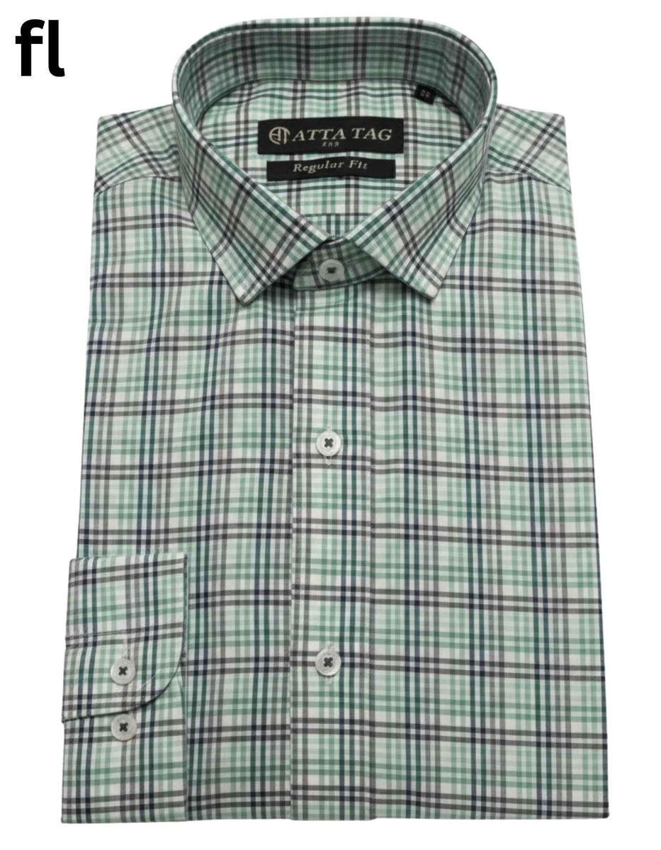 Green Formal Check Shirt Premium – Formals Looks